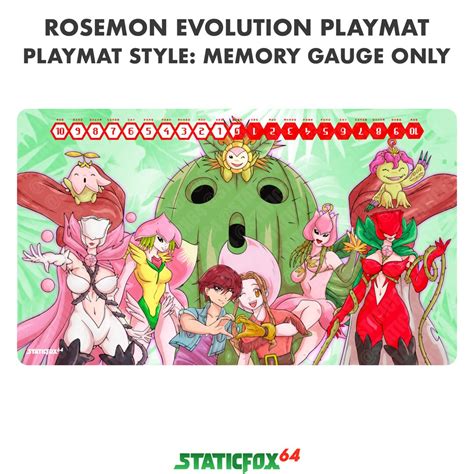 Rosemon Evolution Digimon Card Game Tcg Playmat Etsy