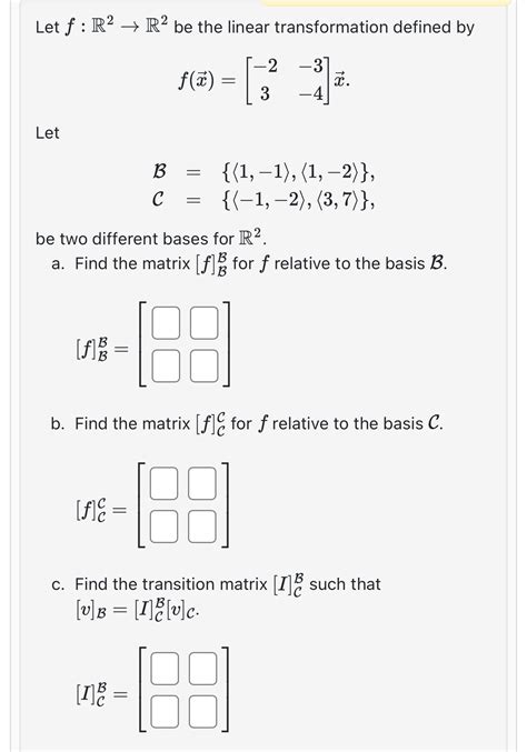 solved let f r2→r2 ﻿be the linear transformation defined