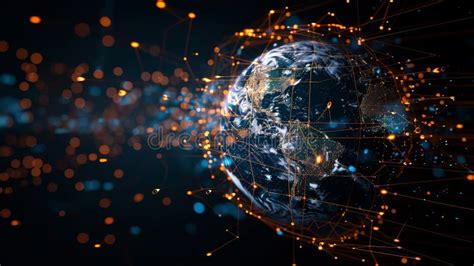 Global Digital Network Concept Showing Interconnected Technology And