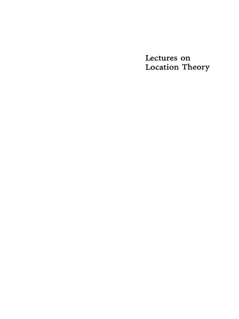 lectures on location theory 14 chapters 7 pdf oligopoly distance