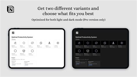 Notion Optimal Productivity System Productivity Template