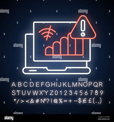 Internet Connection Problem Neon Light Icon Stock Vector Image And Art Alamy