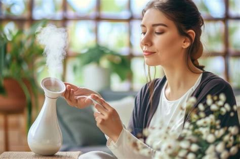 Beautiful Woman Using Neti Pot One Woman Young Lady Using Neti Pot At Home Premium Ai