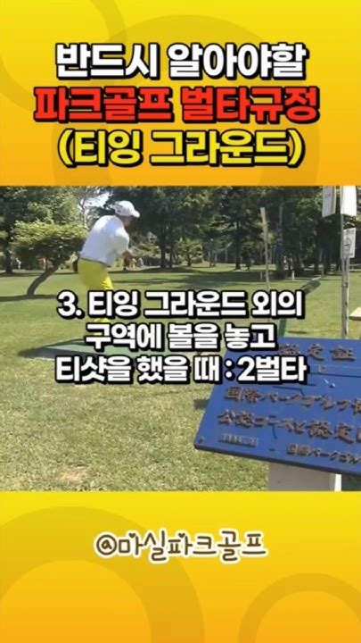 파크골프 레슨 파크골프 티잉 그라운드에서의 벌타 규정 파크골프 파크골프치는법 Youtube