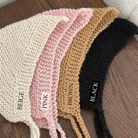 블루씨티 [40 할인] 단추 물결 짜임 니트 삼각 헤어 두건 4color