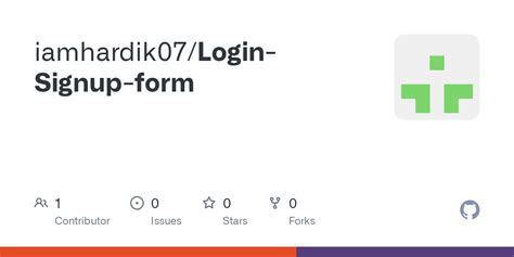 Github Iamhardik07login Signup Form