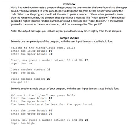 Solved Answer In Pseudocode ONLY Overview In This Chegg