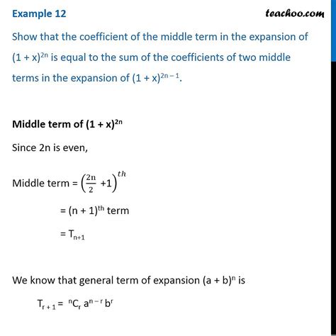 Question 8 Show That Coefficient Of Middle Term In 1 X2n Is