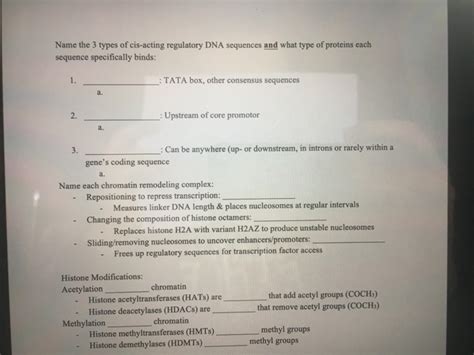 solved name the 3 types of cis acting regulatory dna