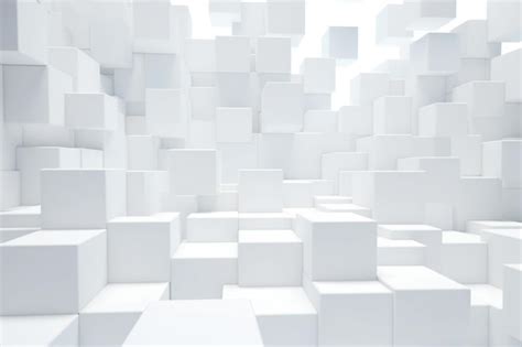 Premium Photo Abstract White Cubes Wall Background