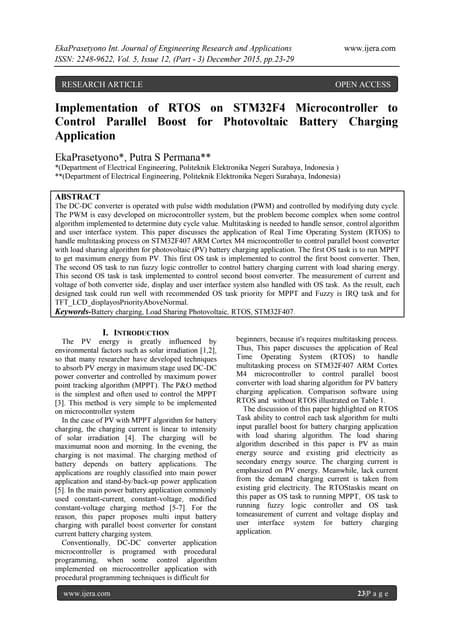 implementation of rtos on stm32f4 microcontroller to control parallel