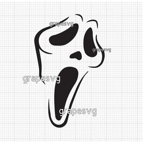 Scream Svg Halloween Svg Ghost Face Svg Outline Only Svg Inspire