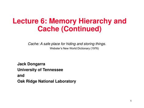 PPT Lecture Memory Hierarchy And Cache Continued PowerPoint Presentation ID