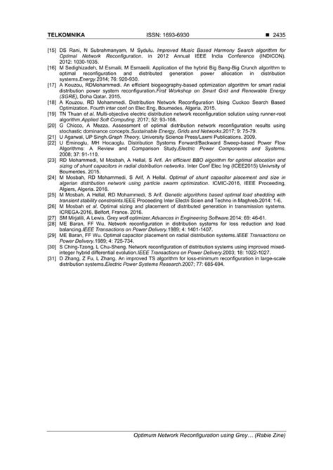 optimum network reconfiguration using grey wolf optimizer pdf