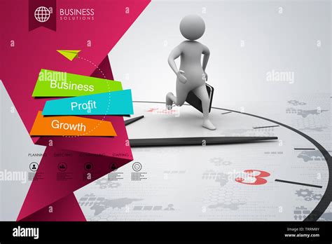 Business Man Running On A Large Clock Stock Photo Alamy