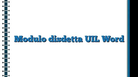 Modulo Disdetta Uil Word