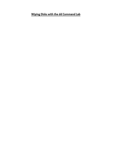 Wiping Disks With The Dd Command Lab Pdf