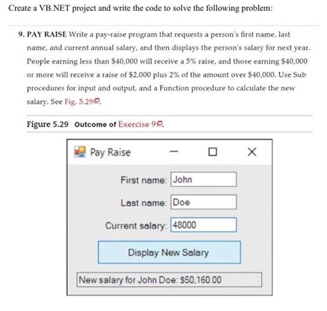Solved Create A Vbnet Project And Write The Code To Solve
