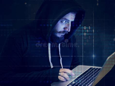 Hacker Trying To Hack In To Computer Network With Warning Screenshot