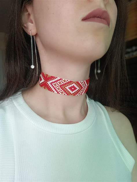 Чокер з бісеру стрічковий гердан — ціна 700 грн у каталозі Чокери Купити аксесуари за доступною