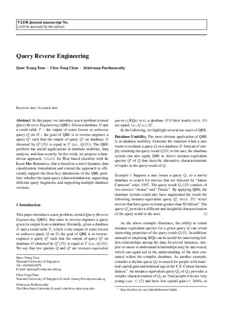 Pdf Query Reverse Engineering
