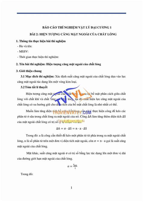 Pdf Thí Nghiệm Vật Lí đại Cương Xác định Tỉ Số Nhiệt Dung Phân Tử Của Chất Khí 13 Trang