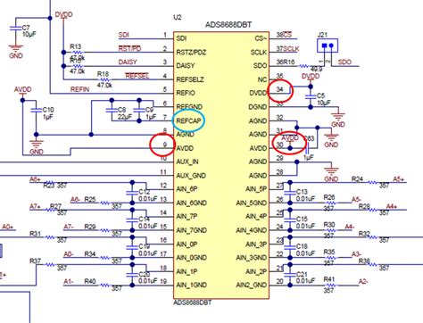 ADS EVM PDK SPI Communication Pin RST PD DAISY REFSEL And Others Pins Data