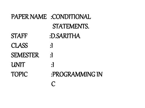 Conditional Statements Pptx