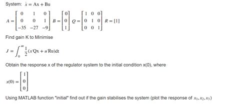 Solved System X Ax Bu Chegg Com