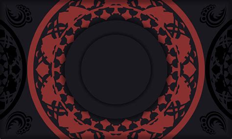 그리스 패턴엽서 디자인 고급스러운 장식과 텍스트와 로고를 위한 장소가 있는 블랙 레드 배너 0명에 대한 스톡 벡터 아트 및 기타 이미지 Istock