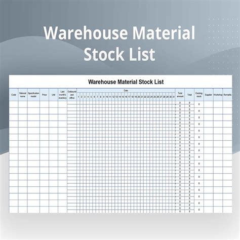 Stock Management Excel Template
