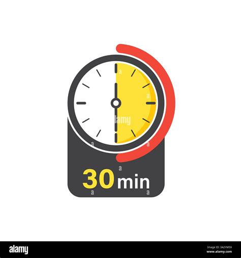 30 Minutes On Stopwatch Icon In Flat Style Clock Face Timer Vector Illustration On Isolated