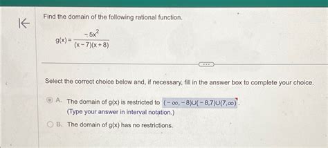 Solved Find The Domain Of The Following Rational Chegg