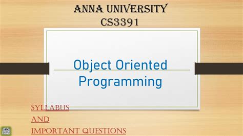 Object Oriented Programming Cs3391 Important Questions 2021 Anna University Cracksguys