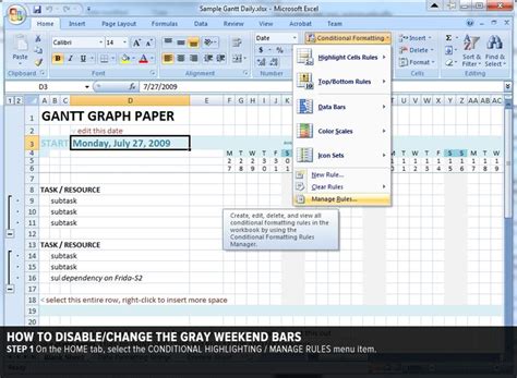 Manual Gantt Charting With Excel Gestion De Projets Apprentissage Gestion