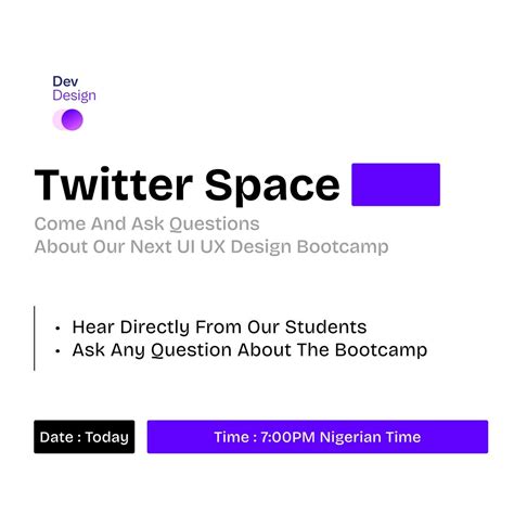 Dev And Design On Linkedin Our Uiux Design Bootcamp Twitter Space Is