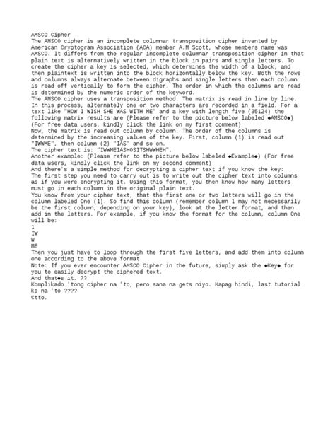 Amsco Cipher Pdf