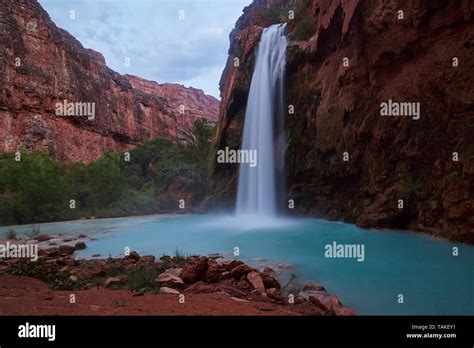 Turquoise Waters Of Havasupai Falls On Arizonas Supai Reservation