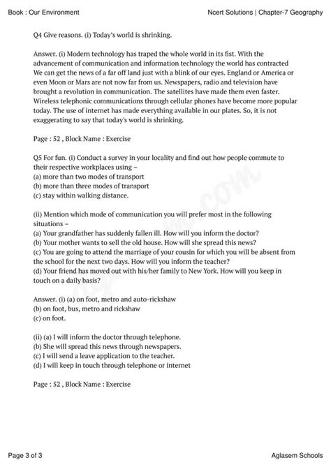 Ncert Solutions Class 7 Social Science Geography Chapter 1 At Claire