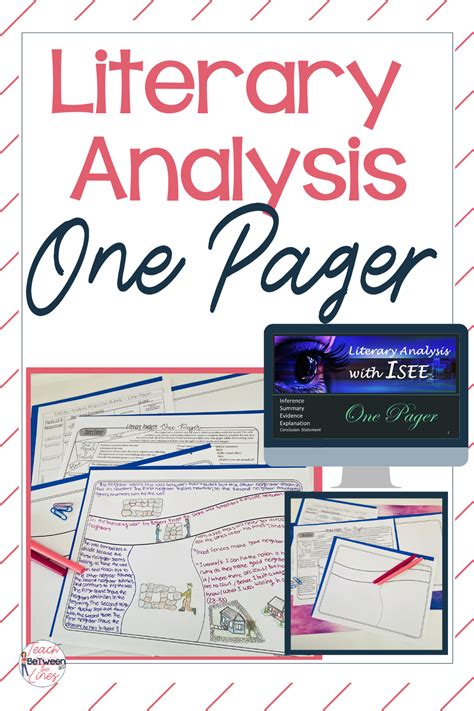 Literary Analysis One Pager Digital And Printable Distance Learning
