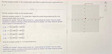 Plot The Complex Number On The Complex Plane And