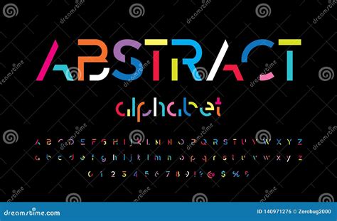 Abstract 3d Font Letters And Numbers Vector Illustration