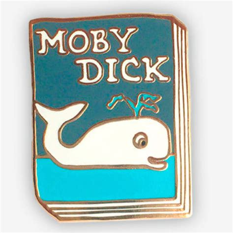Moby Dick Enamel Book Pin Heritage Seaweed