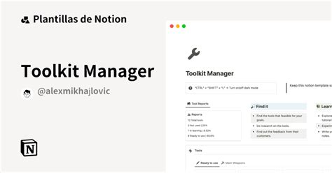 Plantilla Toolkit Manager Notion Marketplace