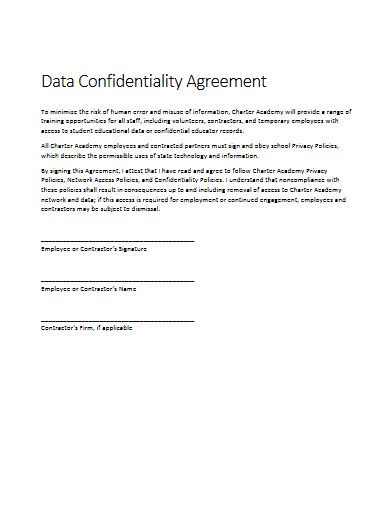 Data Confidentiality Agreement 10 Examples Format Pdf Examples