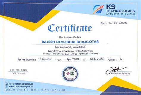 Completed Data Analytics Certificate With Python Mysql Powerbi Tableau Numpy Pandas And