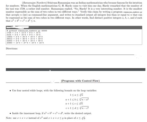 Solved Ramanujan Numbers Srinivasa Ramanujan Was An Indian