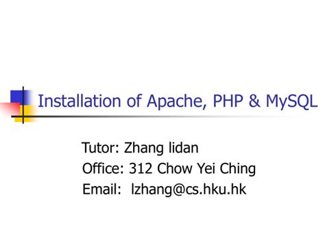 Installation Of Apache Php And Mysql