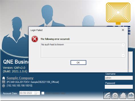 login prompt no such host is known qne software sdn bhd