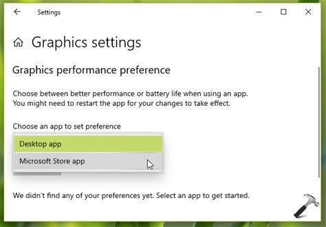 configure graphics performance preference in windows 10